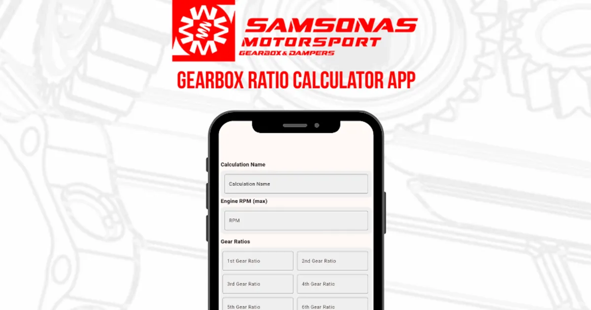 Samsonas gearbox ratio calculator app | Samsonas Motorsport
